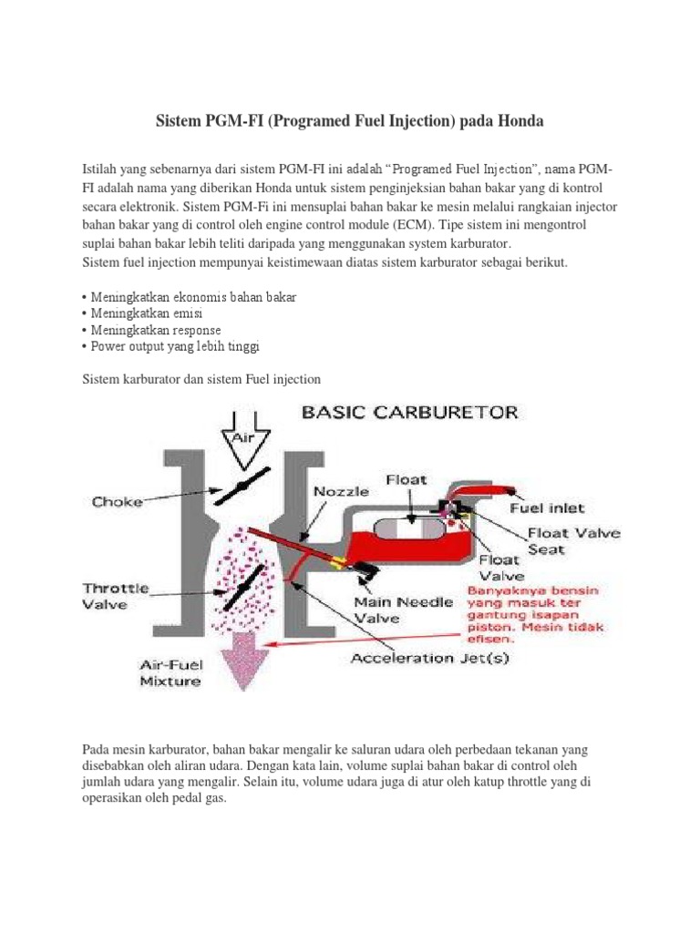 Sistem PGM-FI (Programed Fuel Injection) Pada Honda | PDF