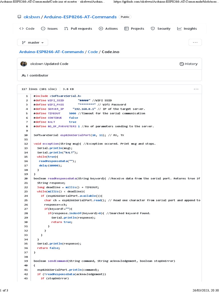 Arduino ESP8266 at Commands_Code.ino at Master · Oksbwn_Arduino ESP8266 at Commands · GitHub ...