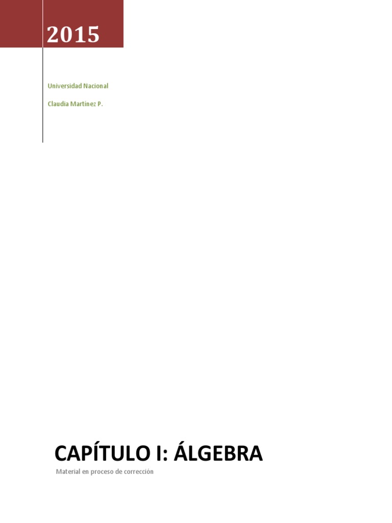Material Oficial para Cap 1 - Algebra | PDF