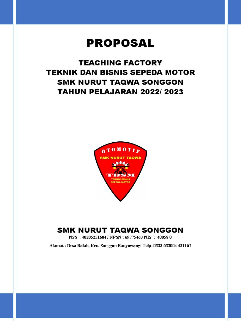 Proposal Tefa TBSM 2023 | PDF