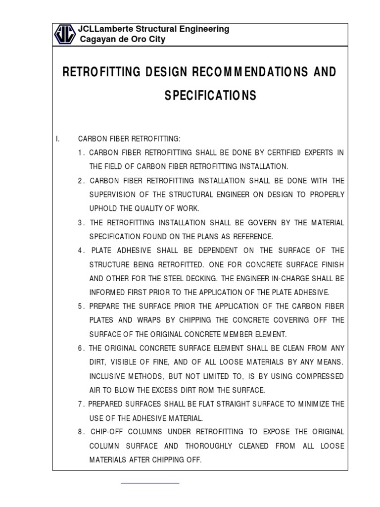 Retrofitting Recommendations and Specifications | PDF | Truss | Concrete