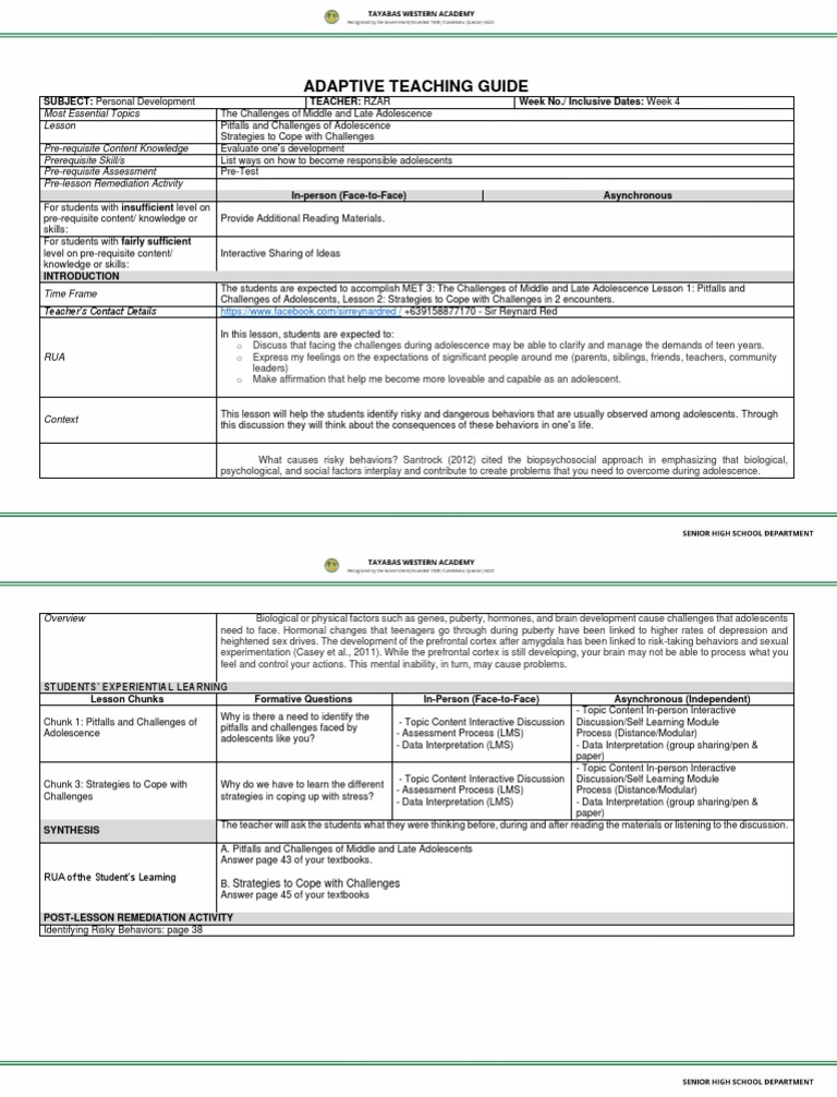 Atg Q3 WK4 Perdev Rzar | PDF