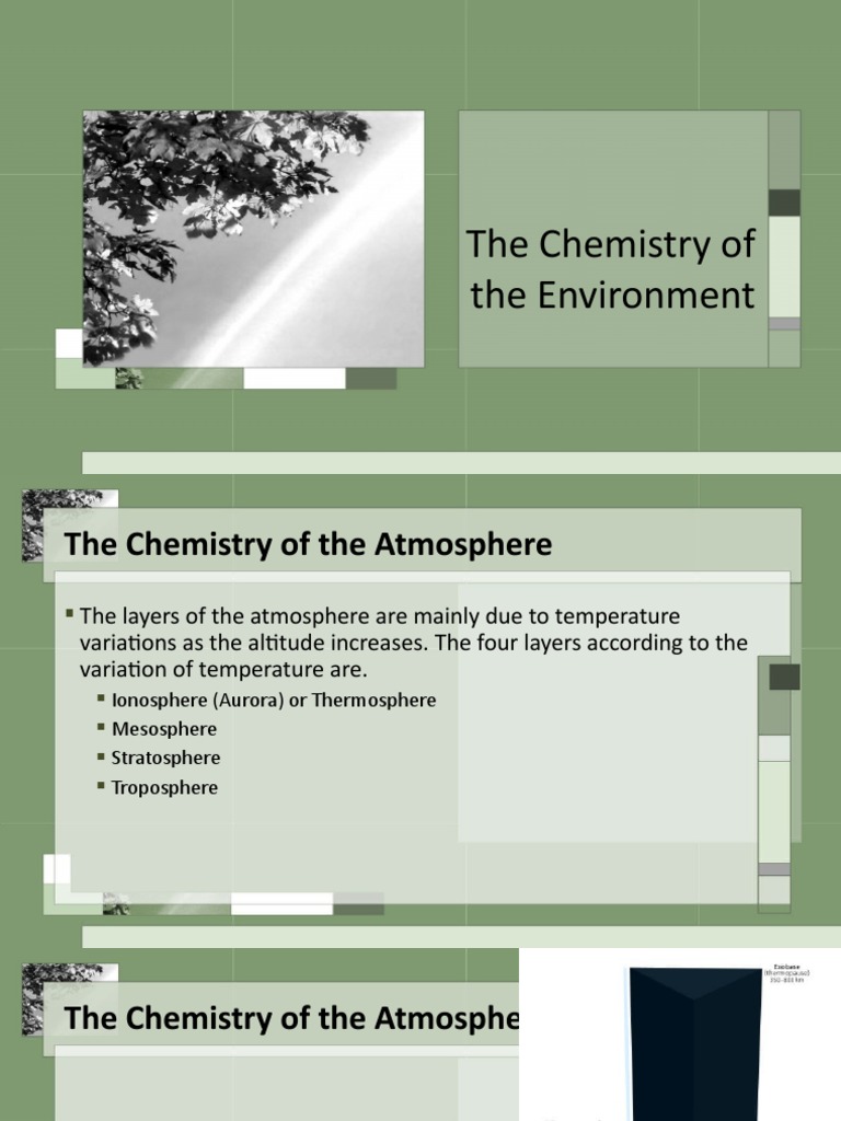 The Chemistry of The Environment | PDF | Atmosphere Of Earth | Atmosphere