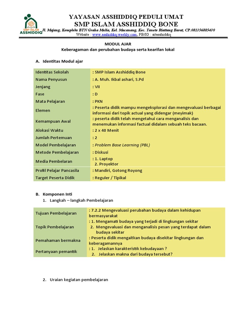 Modul Ajar TP 7.2.2 | PDF