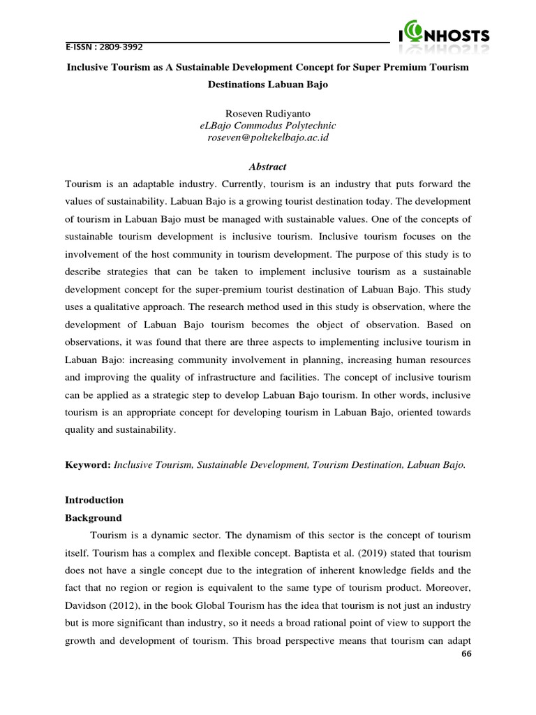 Inclusive Tourism As A Sustainable Development Concept For Super