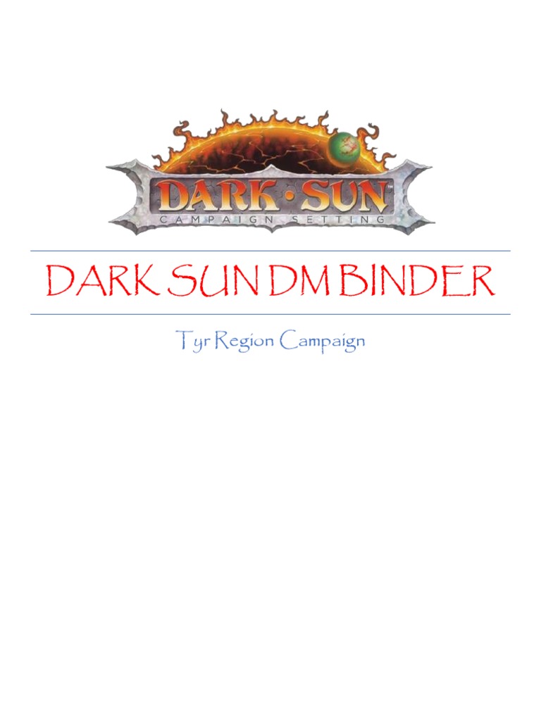 Dark Sun DM Guide | PDF