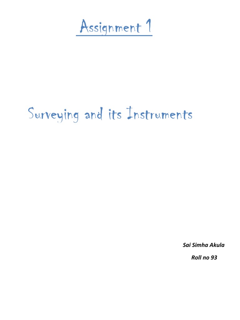 Surveying and Its Instruments | PDF | Surveying | Scientific Observation