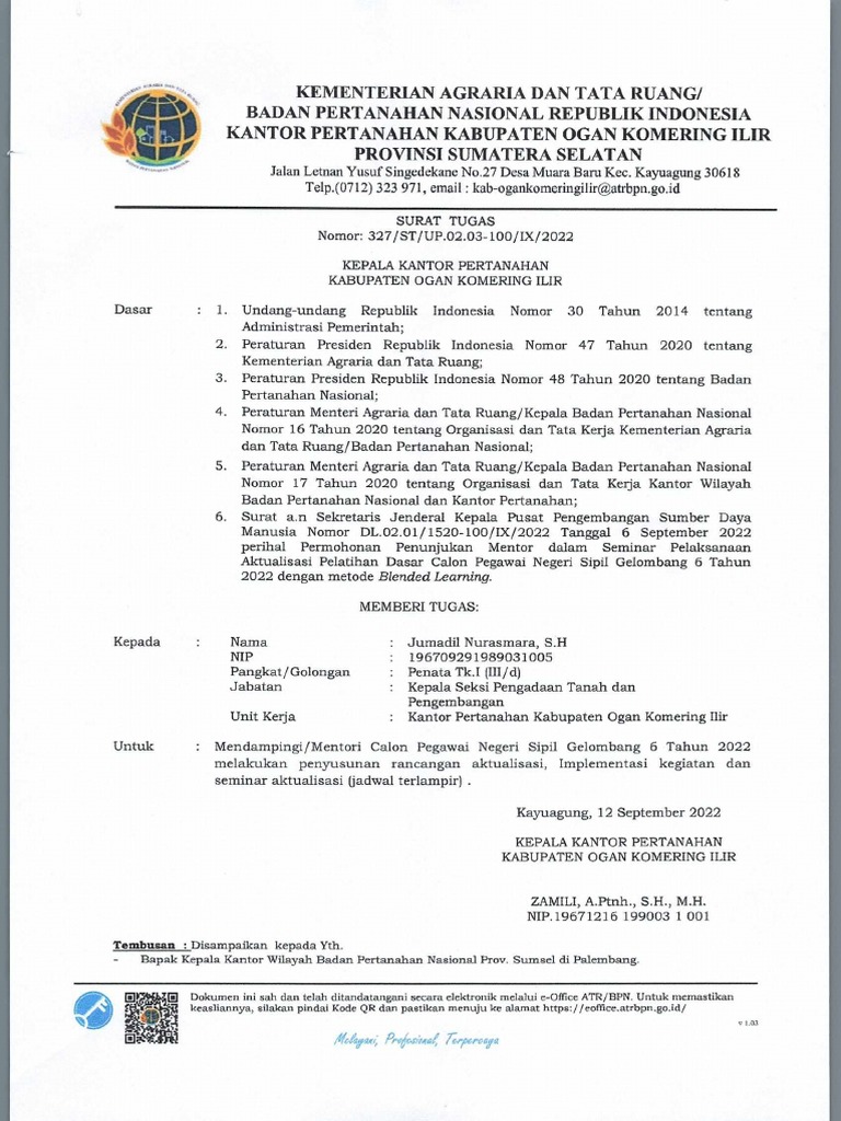 Surat penunjukan mentor | PDF