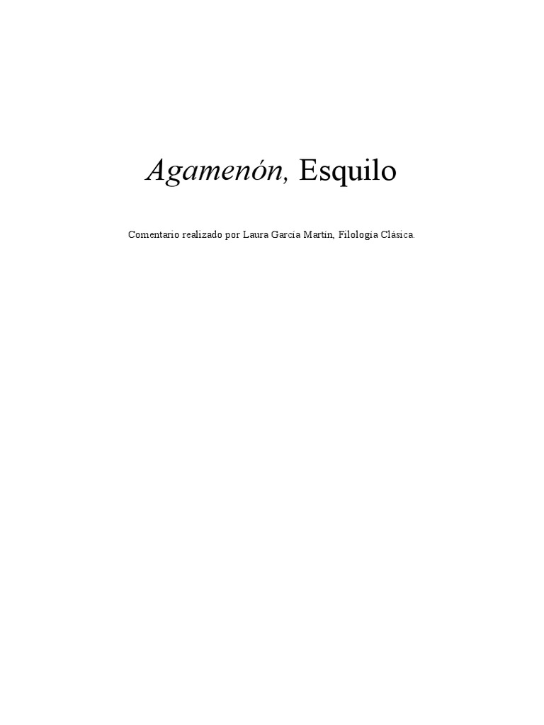 Agamenón, Esquilo | PDF | Tragedia griega | Esquilo