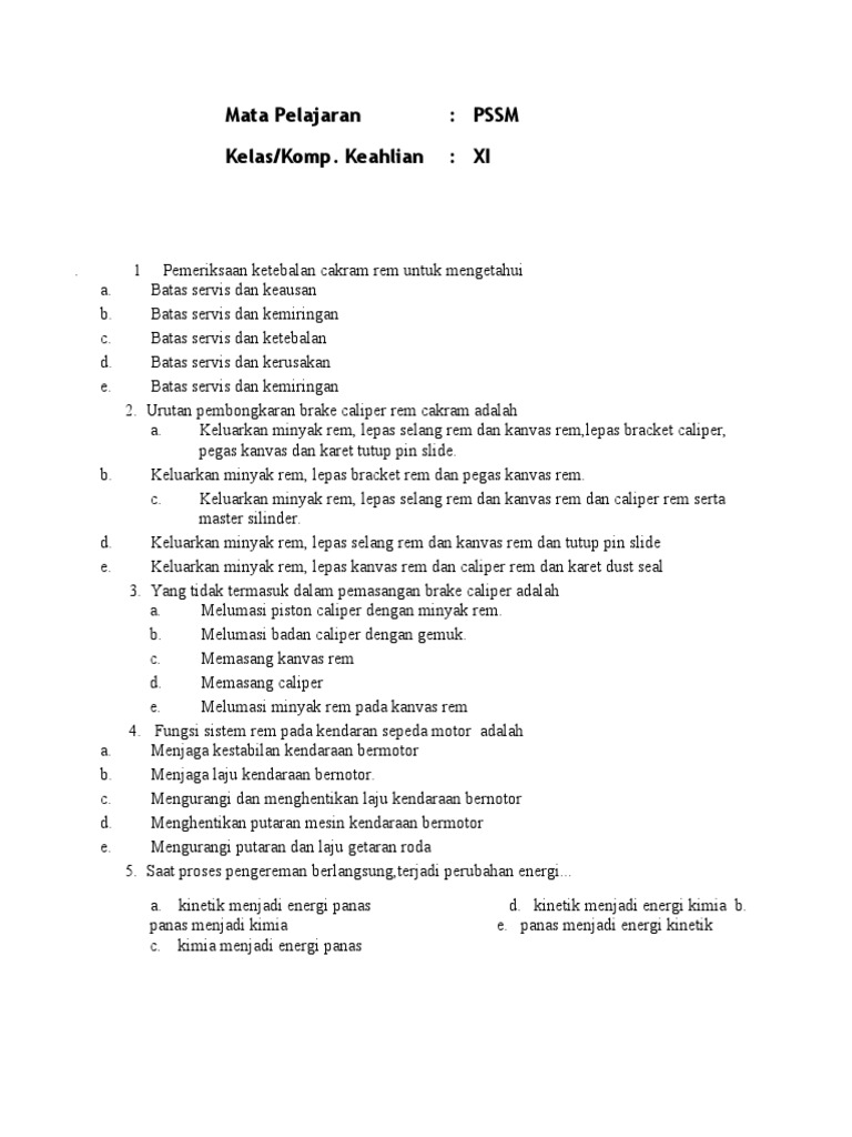 22 Latihan Soal PSSM | PDF