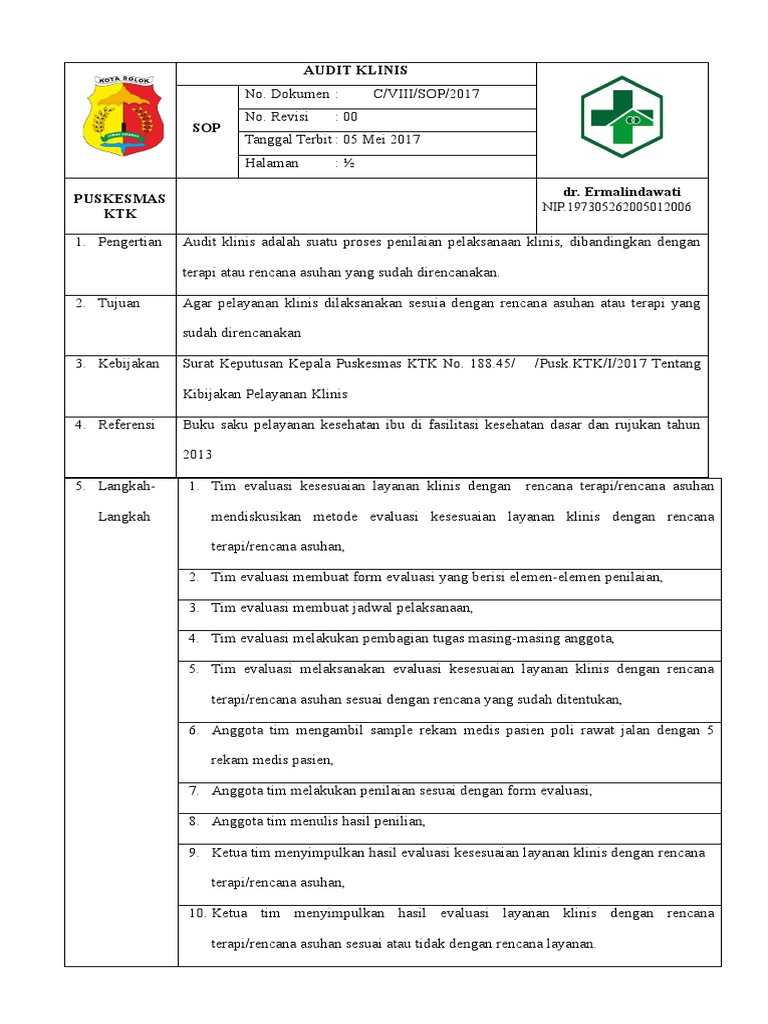 7.4.1 Evaluasi Kesesuaian Layanan Klinis | PDF