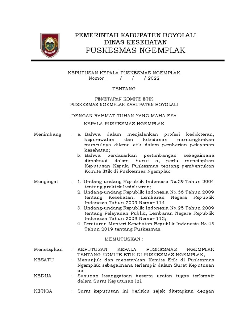 SK Komite Etik | PDF