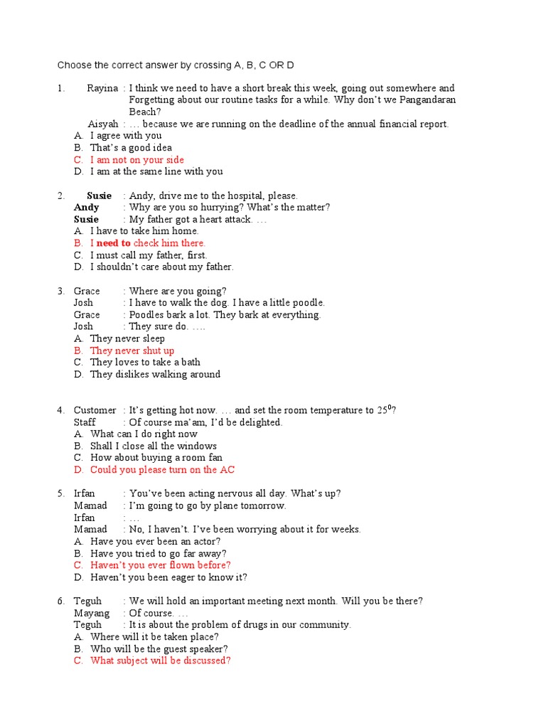 Choose The Correct Answer by Crossing 12 KPJN 7& SBPC | Download Free ...