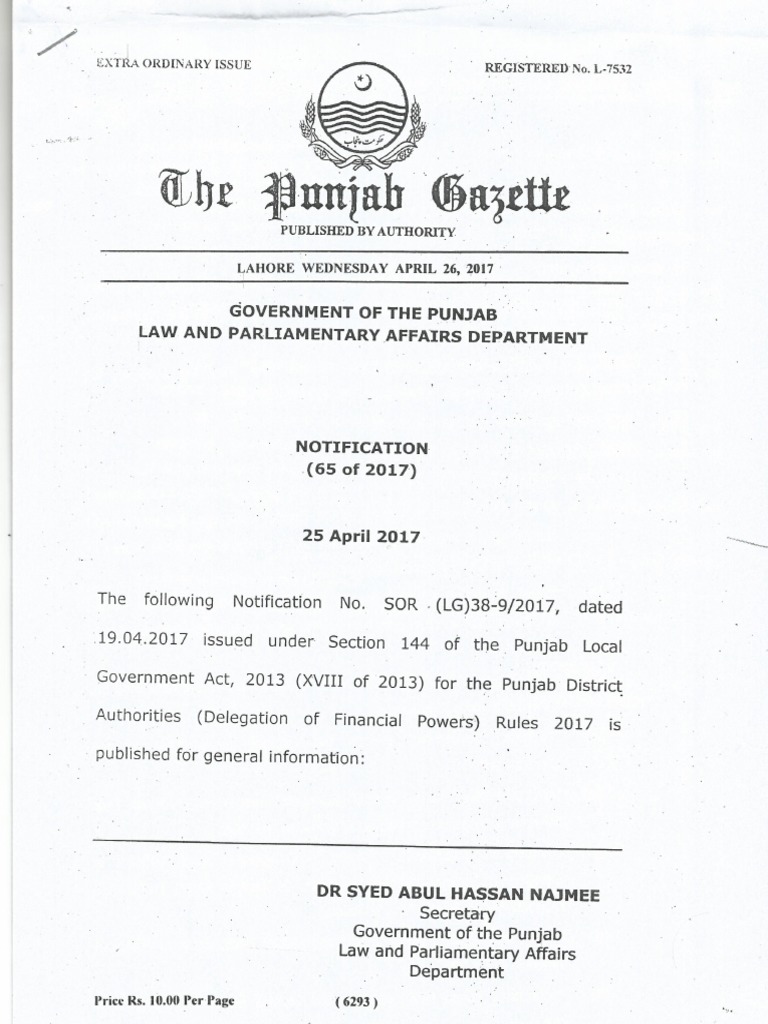 Delegation of Power Rules 2017 | PDF