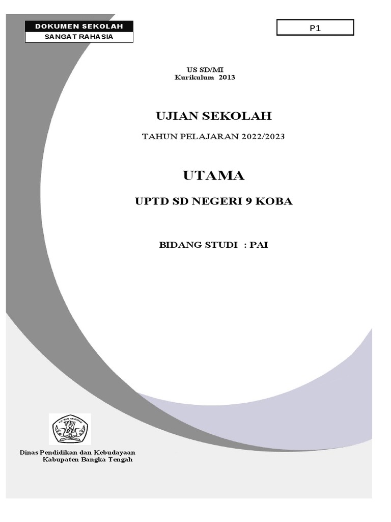 Sampul Soal Ujian Sekolah | PDF