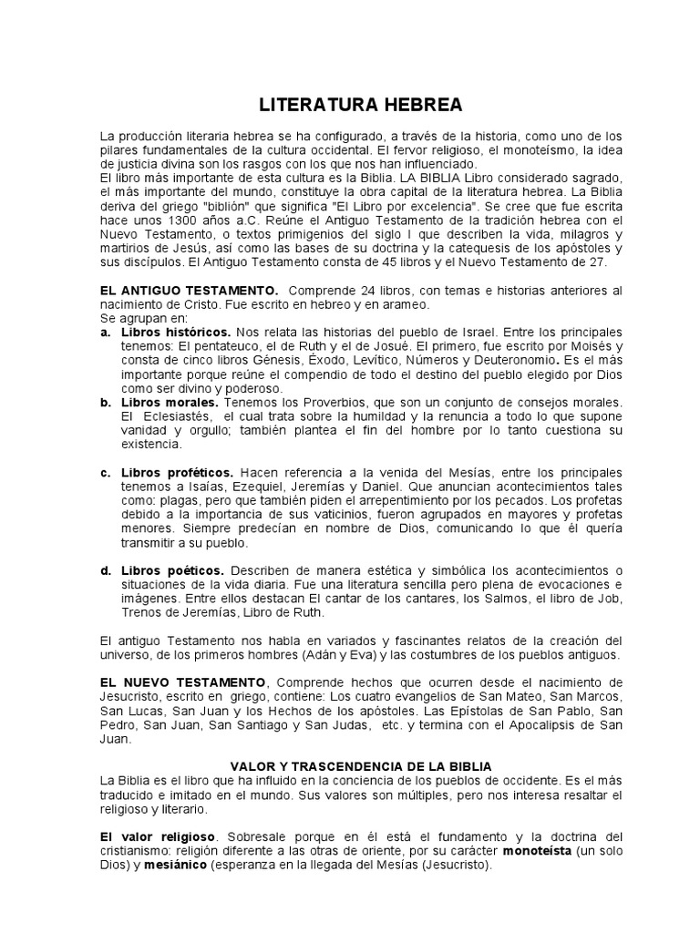 Literatura Hebrea | PDF