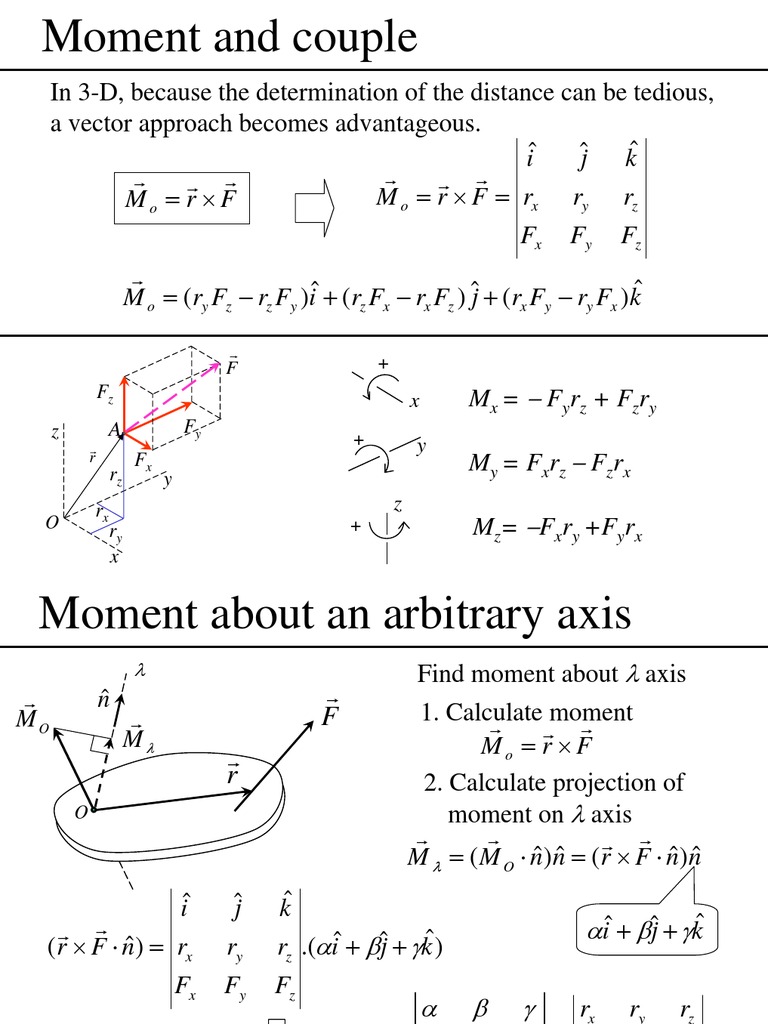 Statics Ch2 - Present - 4 (3D Moment and Couple) | PDF | Cartesian ...