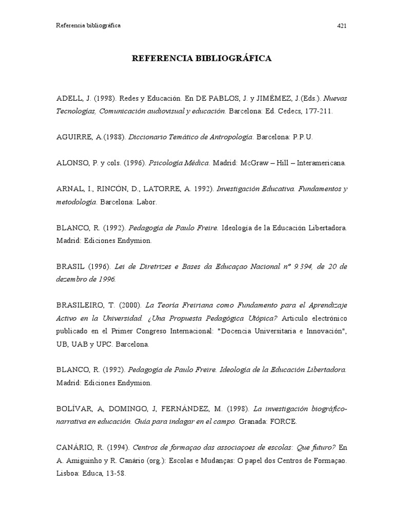 Referencias Bibliograficas | PDF | Maestros | Enseñando