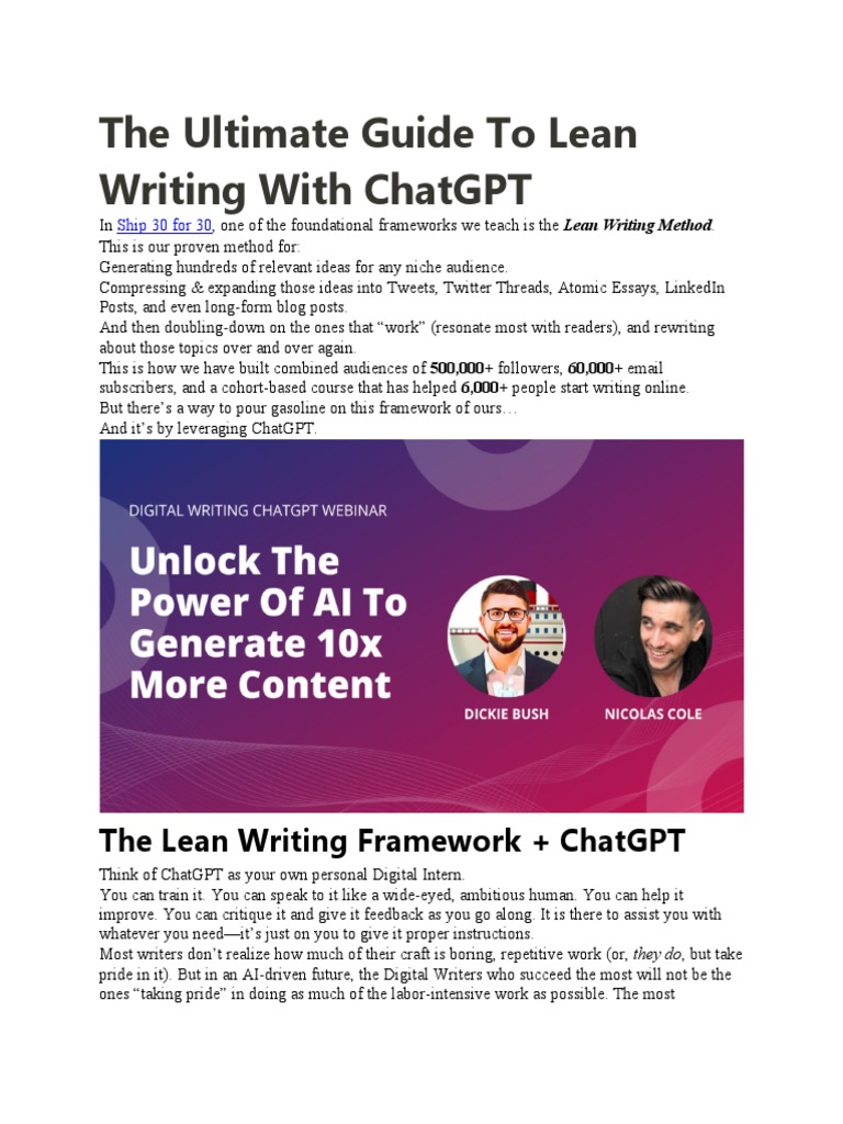 03-The Ultimate Guide To Lean Writing With ChatGPT | PDF