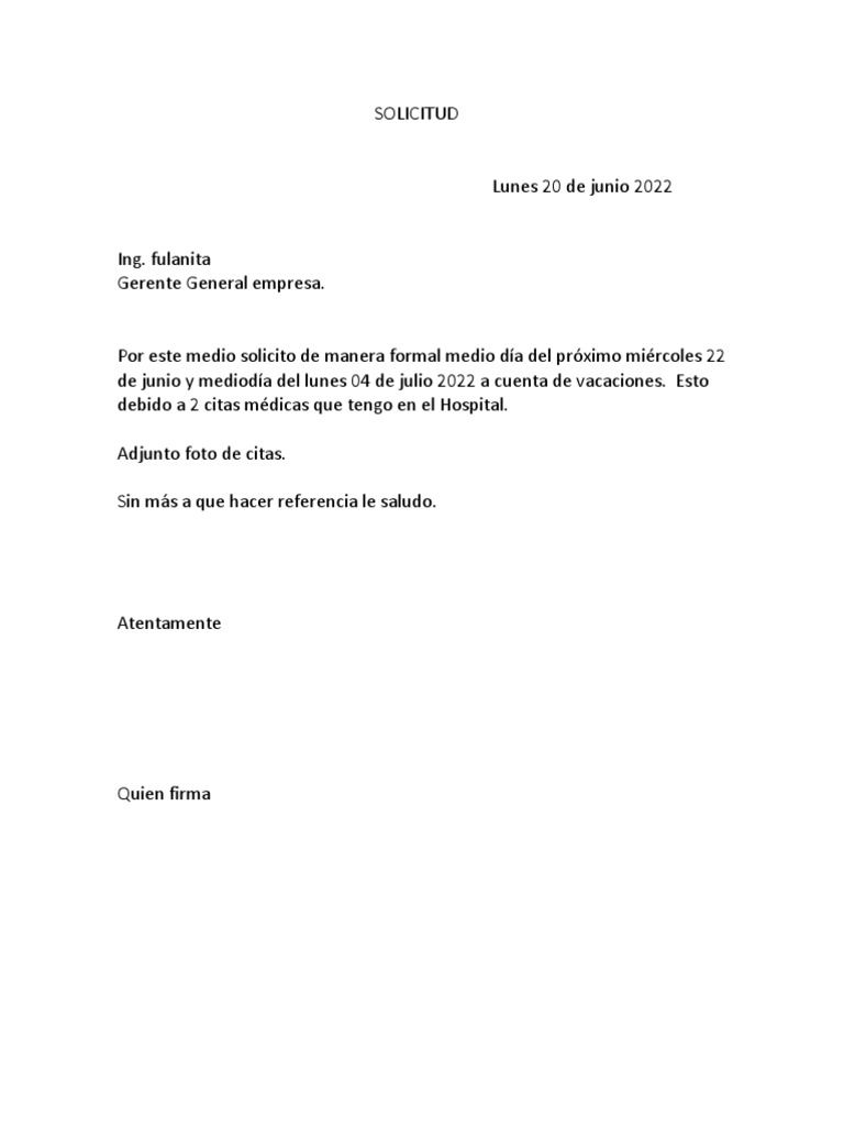 31 Ejemplo Carta Solicitud Dia De Libre Disposicion Cartadesolicitud2021formato De Carta Para ...