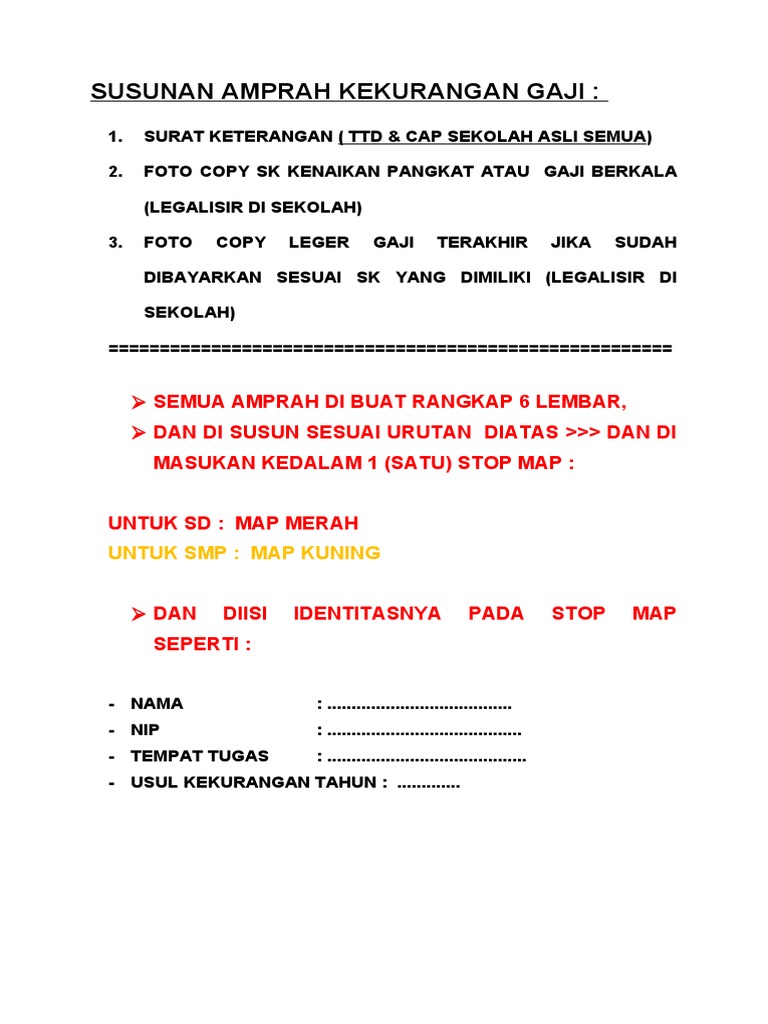 Contoh Suket Kekurangan Gaji Berkala | PDF