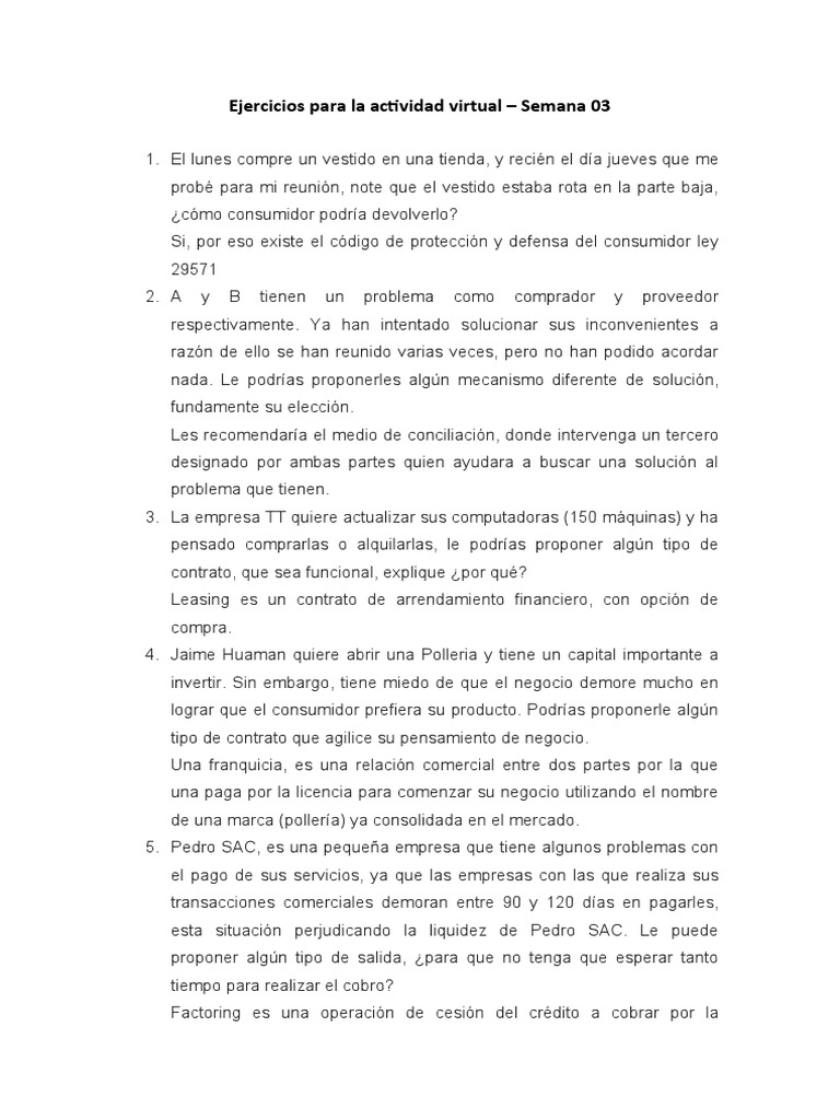 U2 - S3 - Ejercicios para La Actividad Virtual | PDF