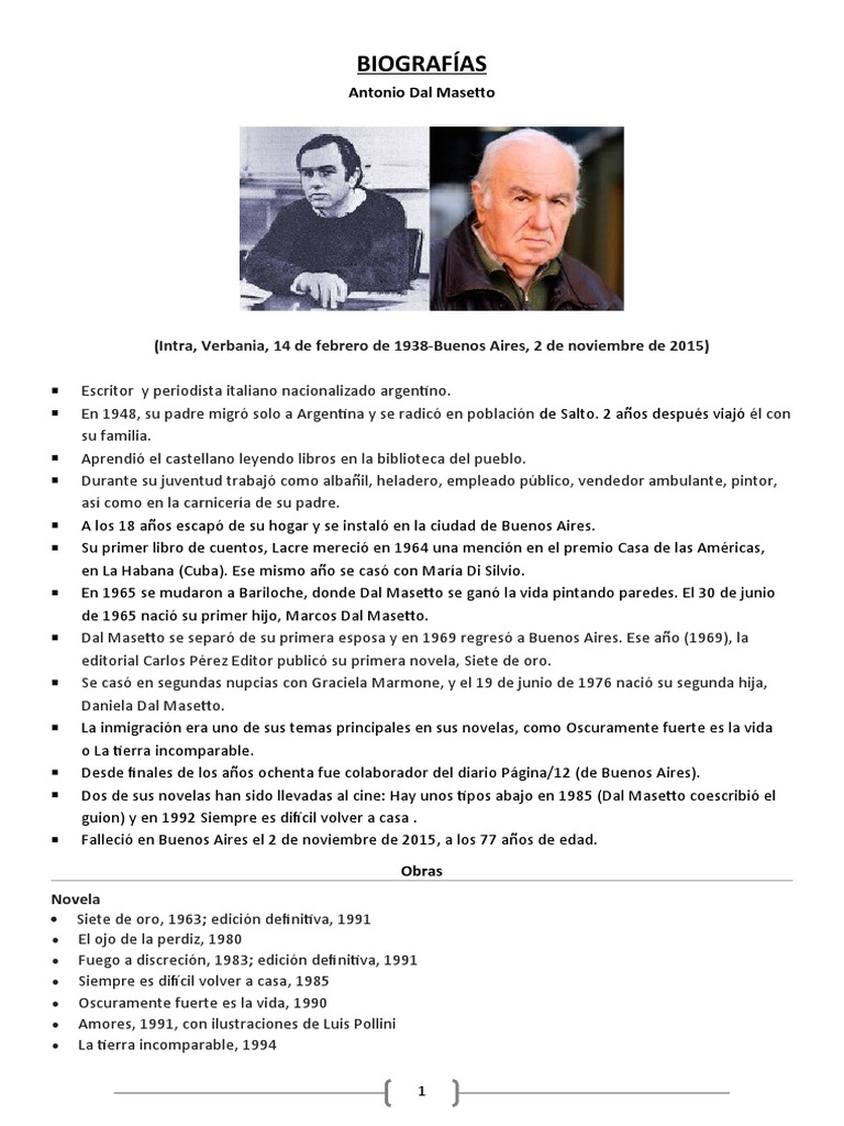 BIOGRAFÍAS de Escritores | PDF | Gabriel García Márquez