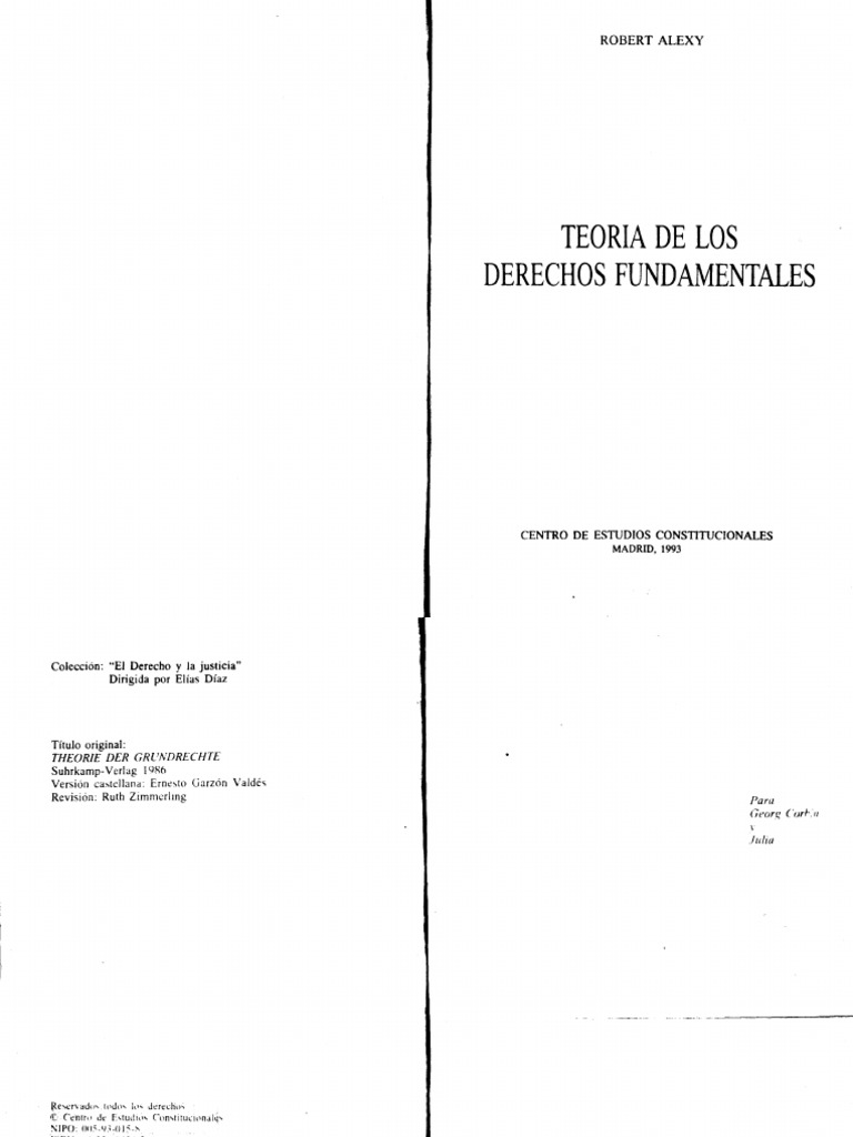 Teoria de Los Derechos Fundamentales Robert Alexy | PDF