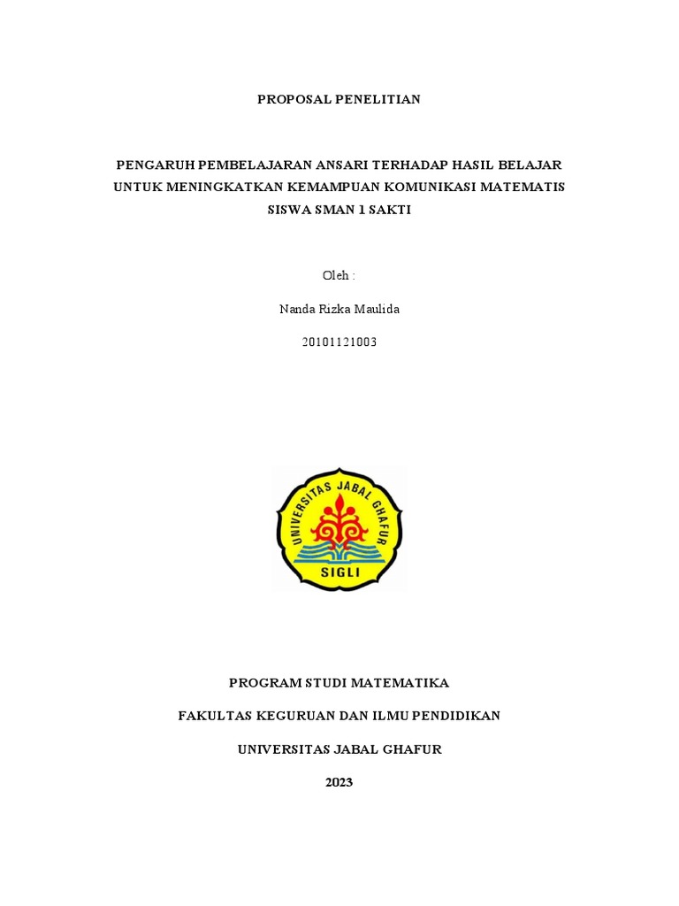 Proposal Penelitian-1 | PDF