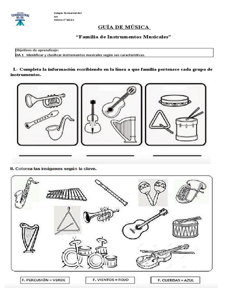 Guia Familia de Instrumentos 1° | PDF
