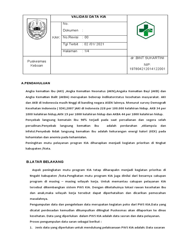 Kak Validasi Data Kia | PDF