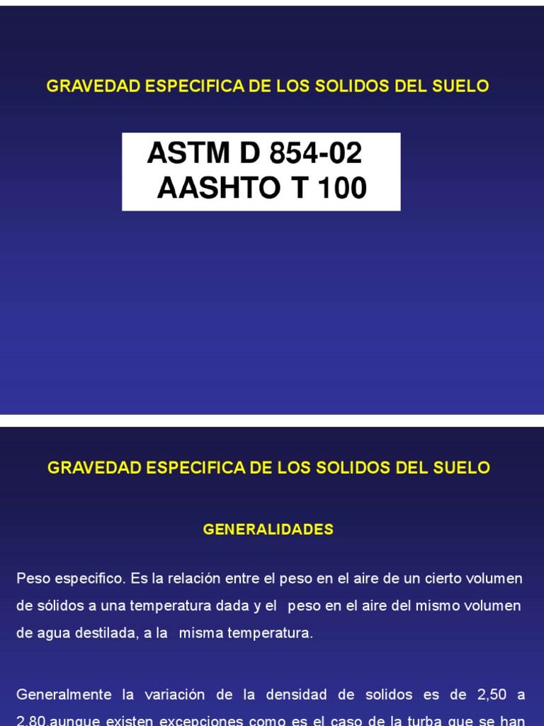 Gravedad Especifica | PDF | Agua | Temperatura