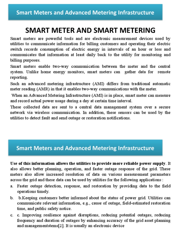 Smart Meters and AMI Benefits Explained | PDF | Electrical Grid | Smart ...