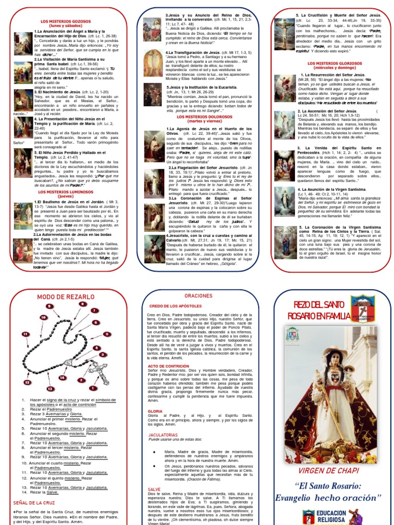 Triptico Del Santo Rosario 7 | PDF | Jesús | Oración
