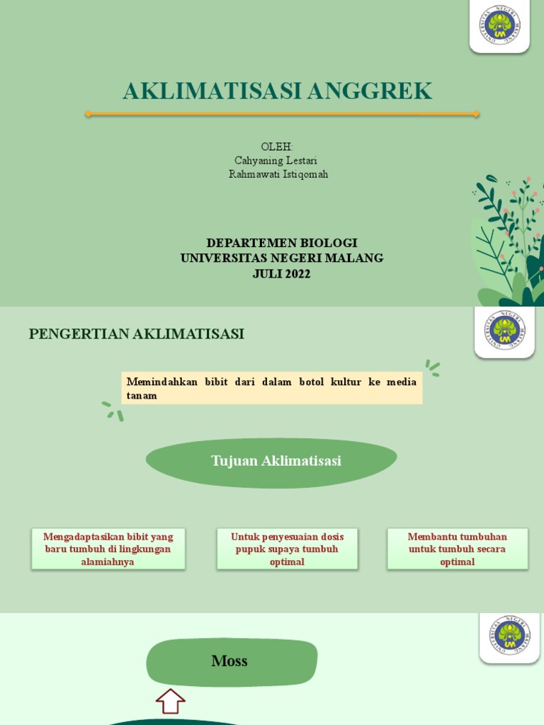 AKLIMATISASI ANGGREK DI GREENHOUSE | PDF