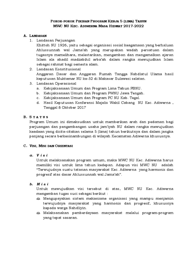 Komisi C (Program Kerja) | PDF