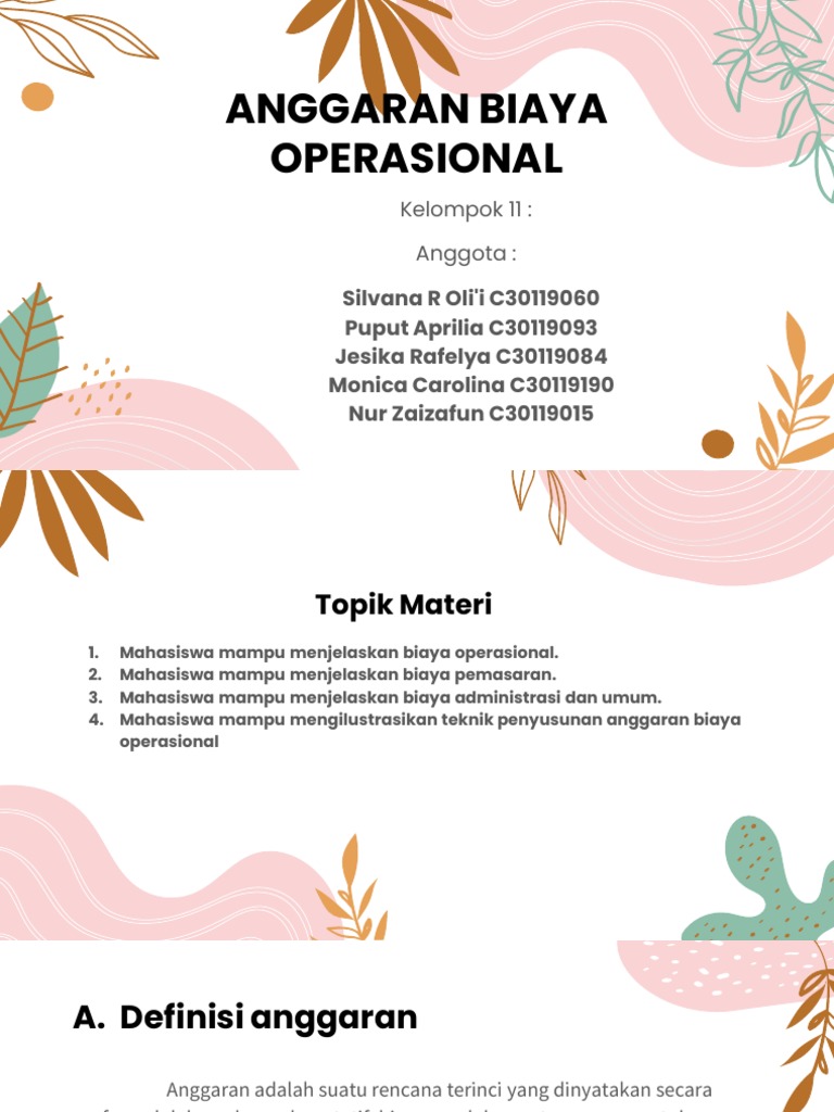 Anggaran Biaya Operasional | PDF