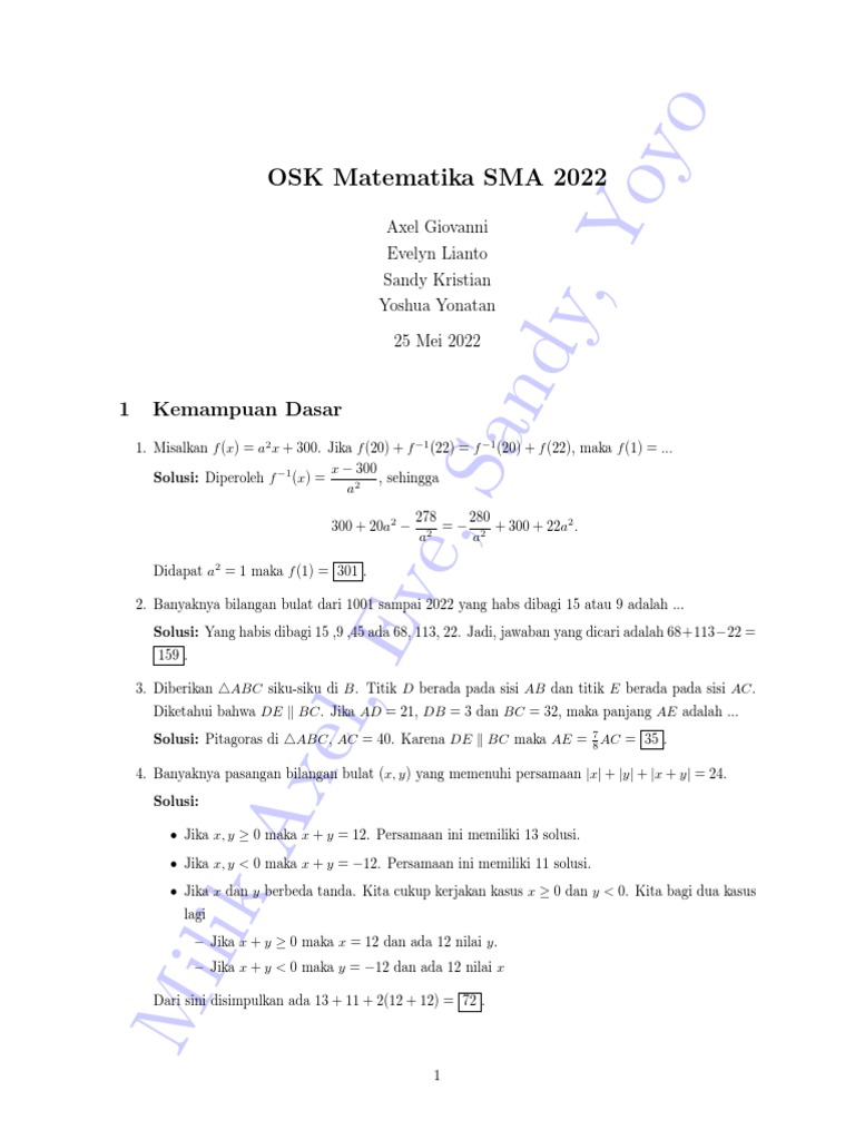 Solusi-Osk-2022 - Alumni OSN (Kode 1) | PDF