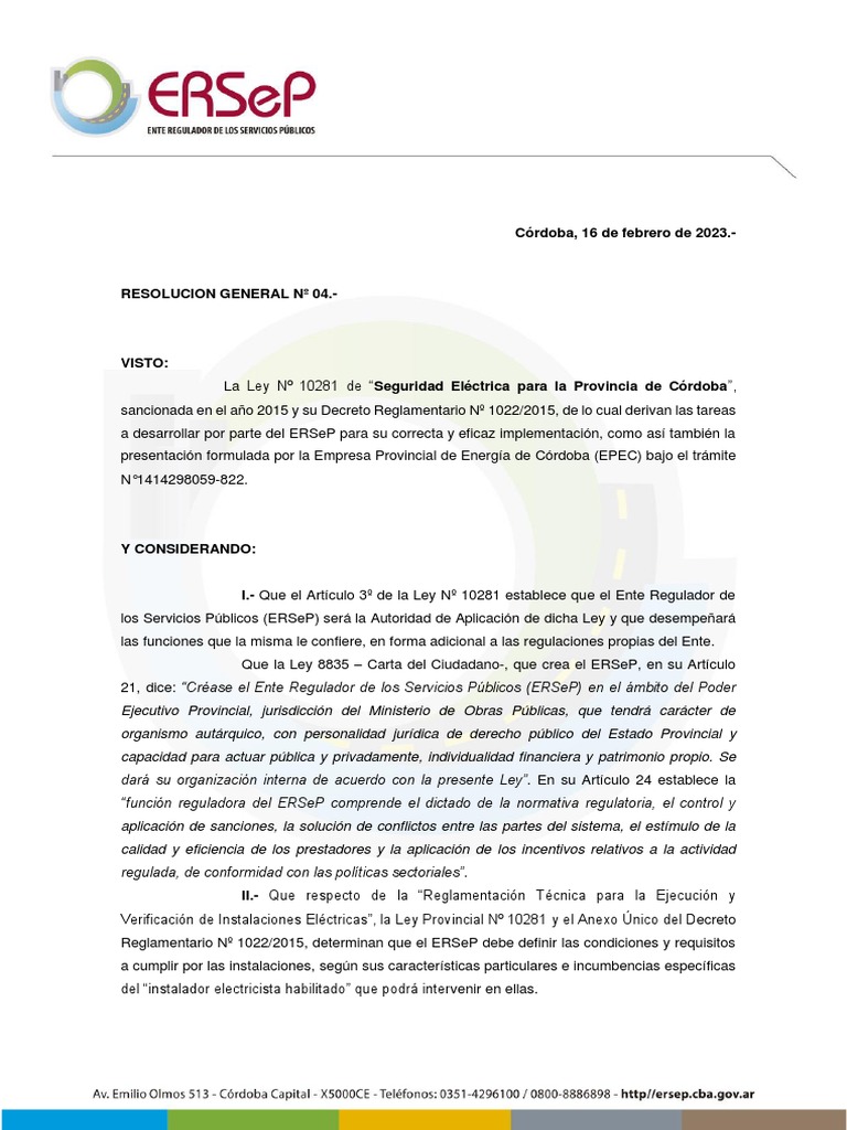 RG 04 2023 Reglamentacion Tecnica para La Ejecucion y Verificacion de Instalaciones Electricas ...
