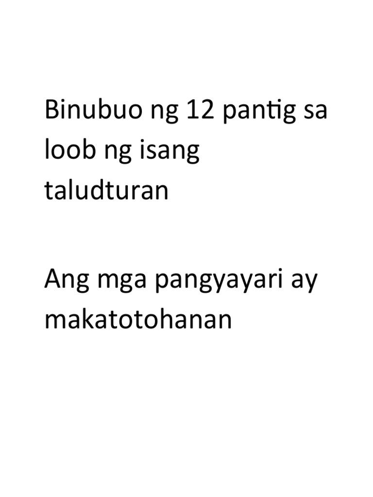 Binubuo NG 12 Pantig Sa Loob NG Isang Taludturan | PDF