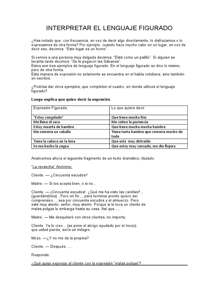 8 ºinterpretar El Lenguaje Figurado | PDF | el Monte Everest ...