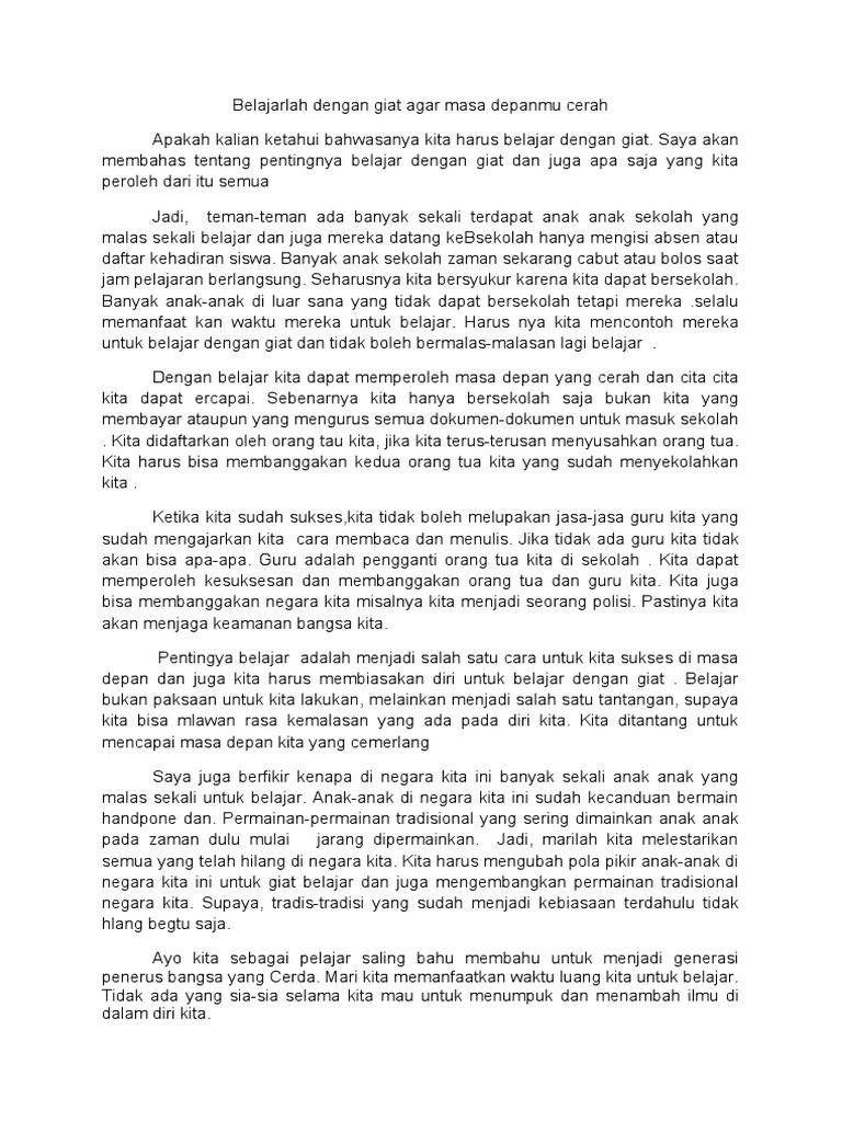 Asifa Sari Belajar Lah Dengan Giat | PDF