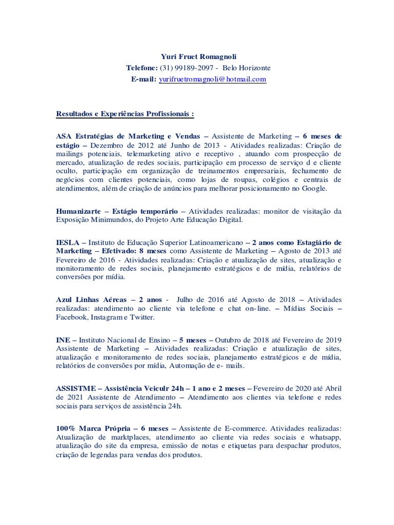 CURRÍCULO_YURI_ATUALIZADO_-_2022 | PDF