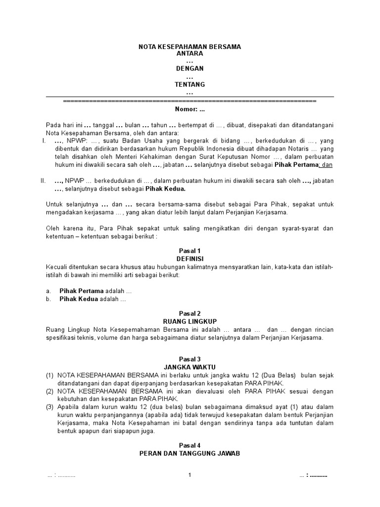 Draft Mou | PDF