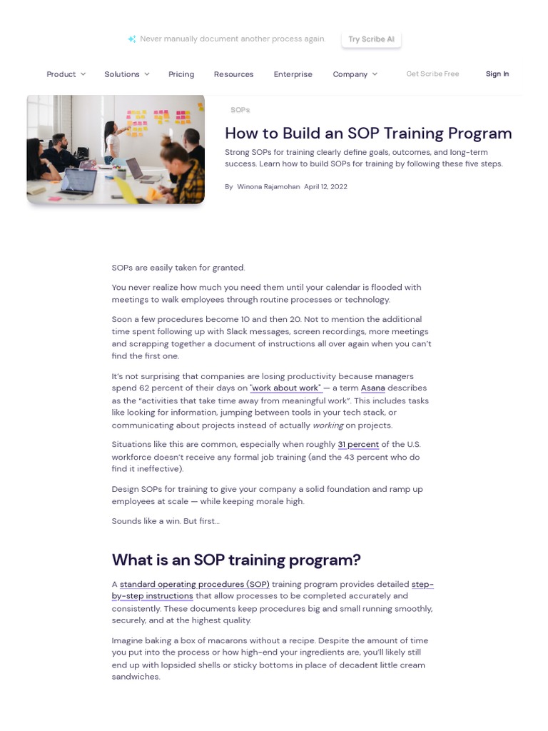 How to Build an SOP Training Program | PDF