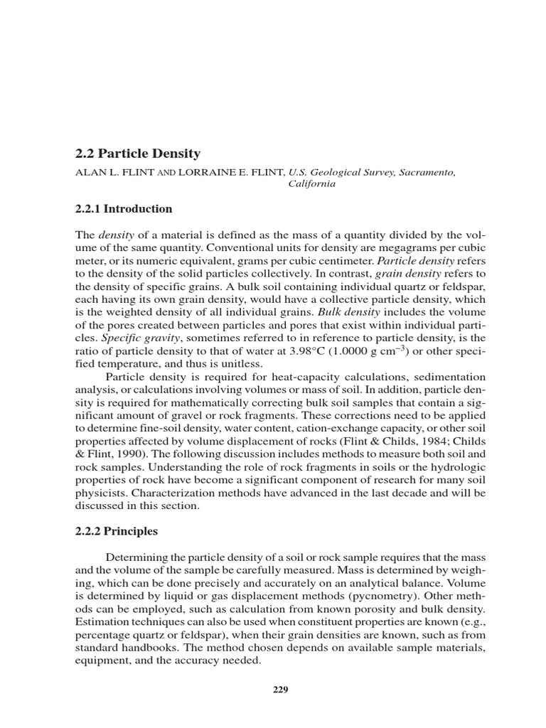Particle Density | PDF | Density | Porosity