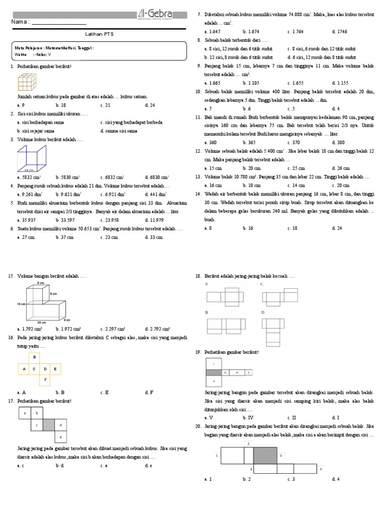 Latihan PTS 2 MTK | PDF
