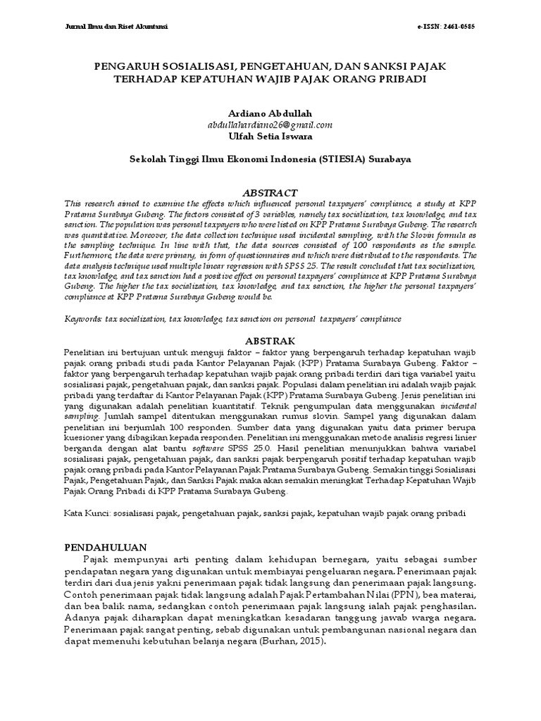 Kepatuhan Wajib Pajak | PDF