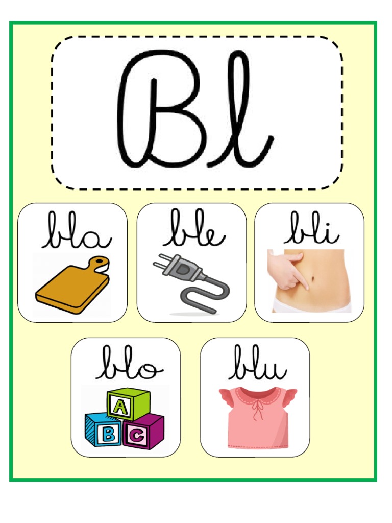Carteles Silabas Grupos Consonanticos | PDF