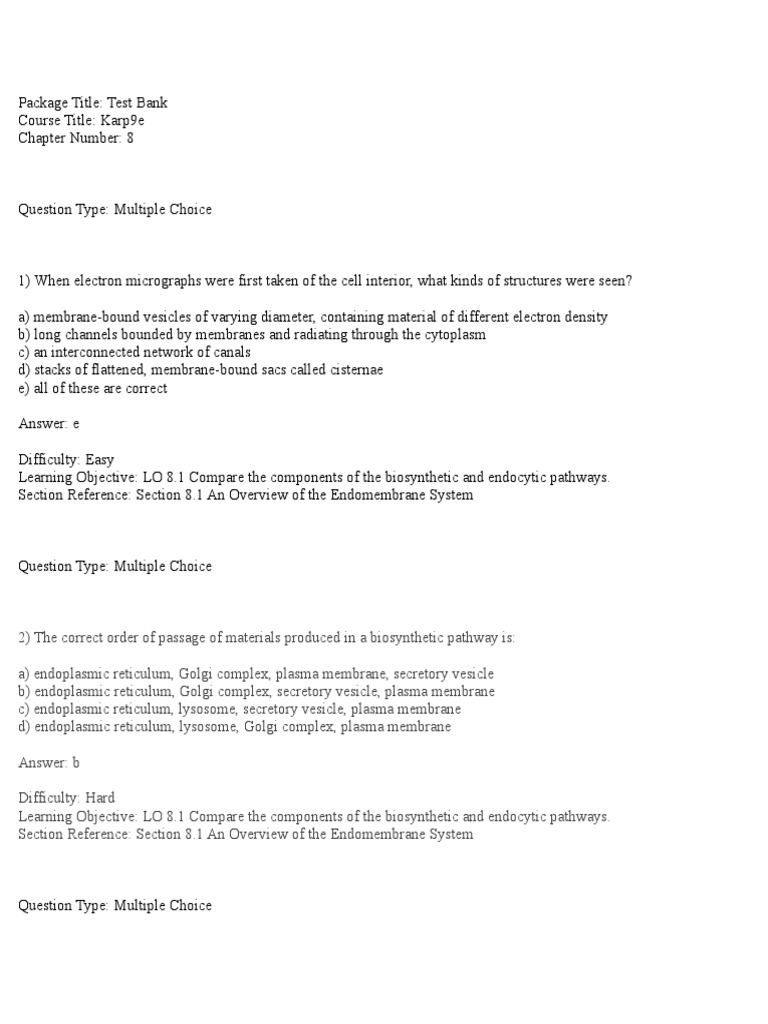 CH 08 | PDF | Endoplasmic Reticulum | Vesicle (Biology And Chemistry)